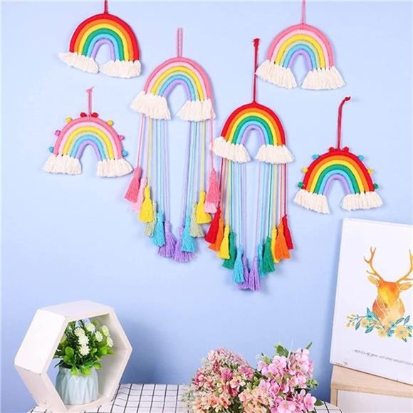 Wall Decor | Dcswihg Boho Home Girl Room Decor Wall Rainbow Cute ...